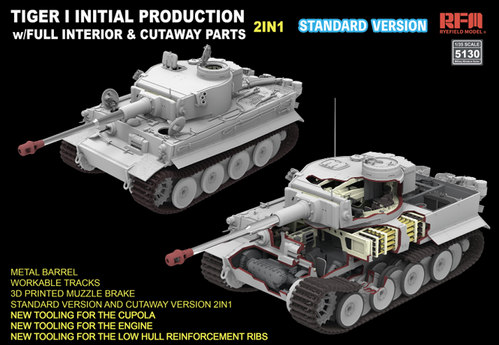 RYEFIELD 1/35 RM5130 Tiger I Initial Production w/full Interior ...