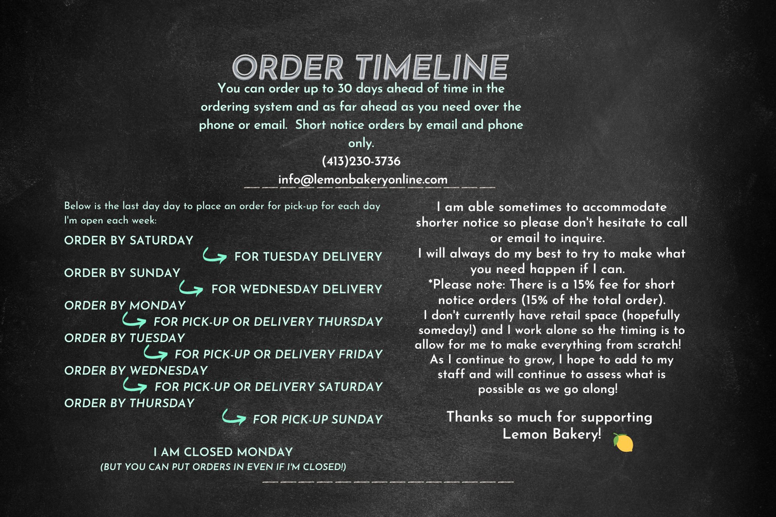 How to Order | LEMON BAKERY
