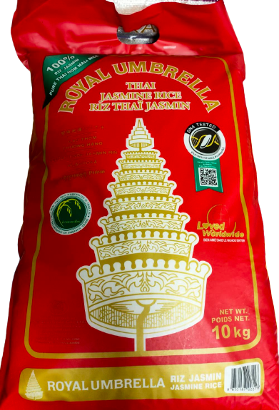 Thai Jasmine Rice, Royal Umbrella 10kg | Bee's Baan Food