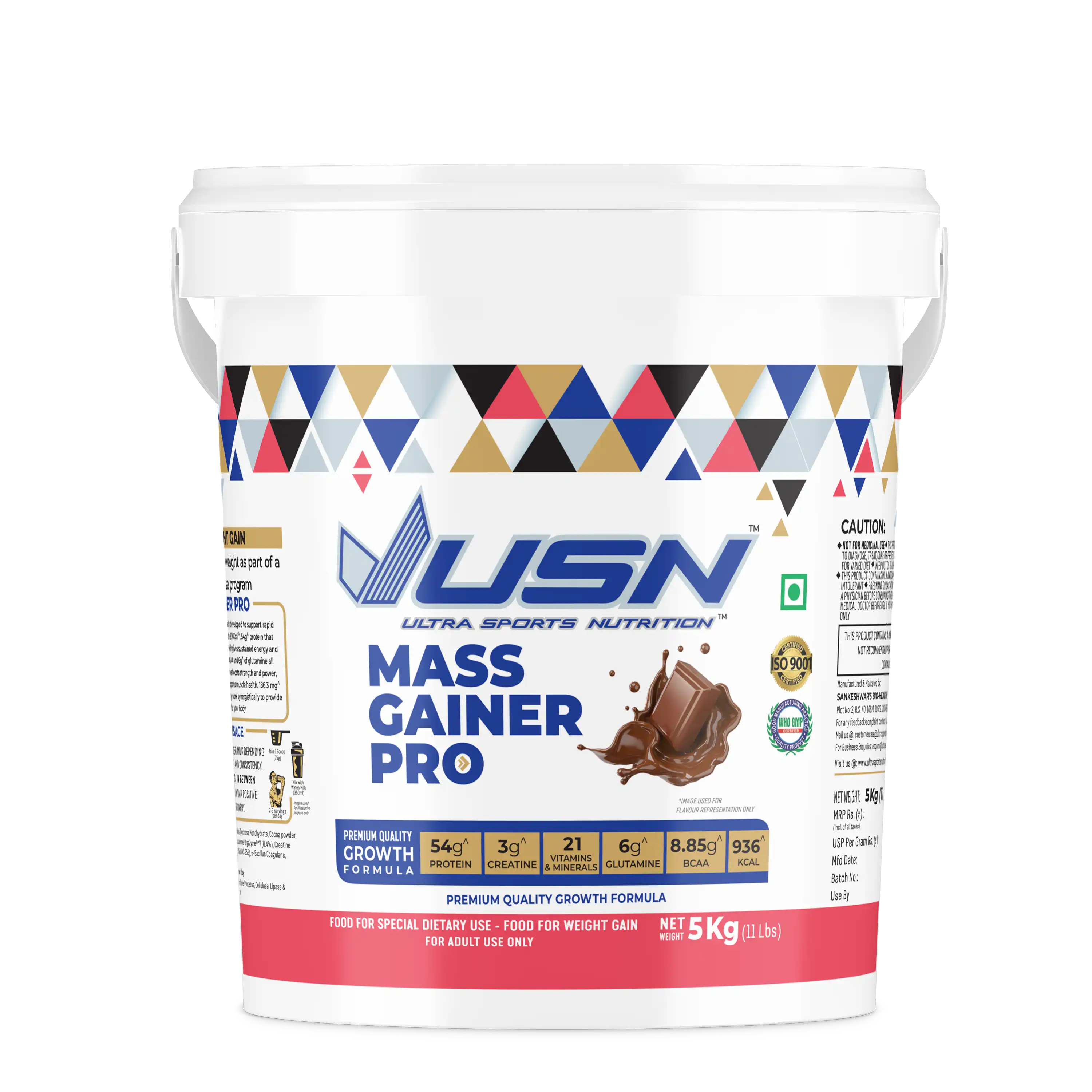 Mass Gainer Pro - Belgium Chocolate(5Kg) | USN