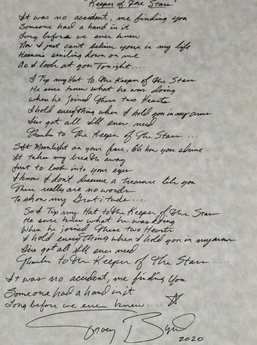 Handwritten/Signed Song of Your Choice | Tracy Byrd