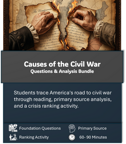 Causes of the Civil War Lesson Plan | Reading & Analysis Activities ...
