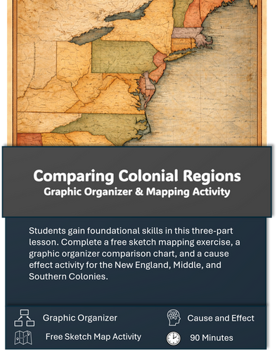 Comparing Colonial Regions Graphic Organizer and Mapping Activity | The ...