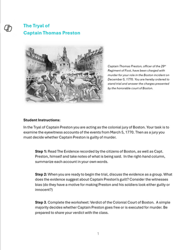 Boston Massacre- Trial of Captain Preston | The History Cat