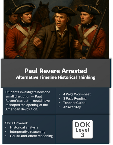 Paul Revere Critical Thinking Activity | What If He Had Been Arrested ...
