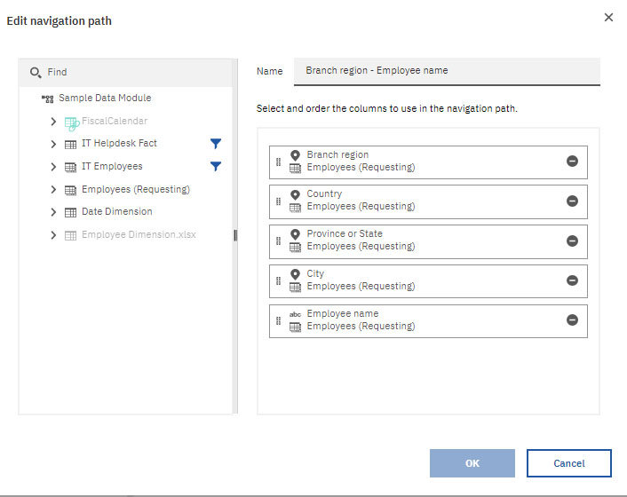 Data modules - favorite features in Cognos 11.1.x