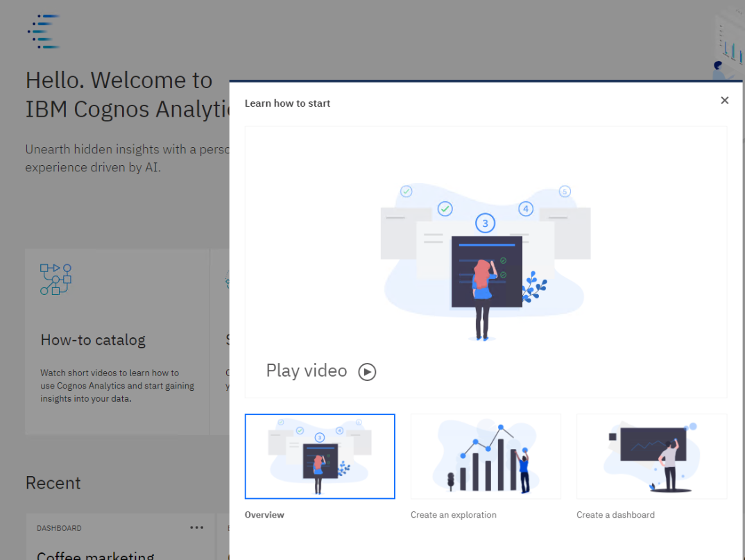 What's new in Cognos 11.1.4? New welcome screen