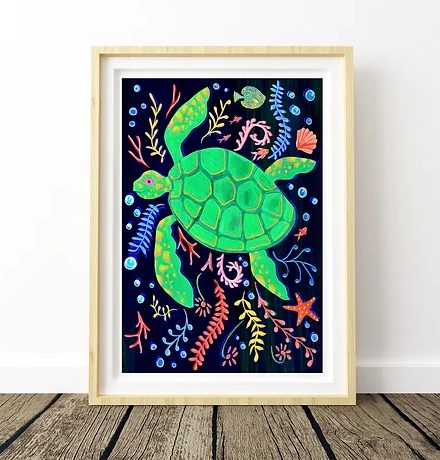 Sea Turtle A4 Print | Shell Grotto