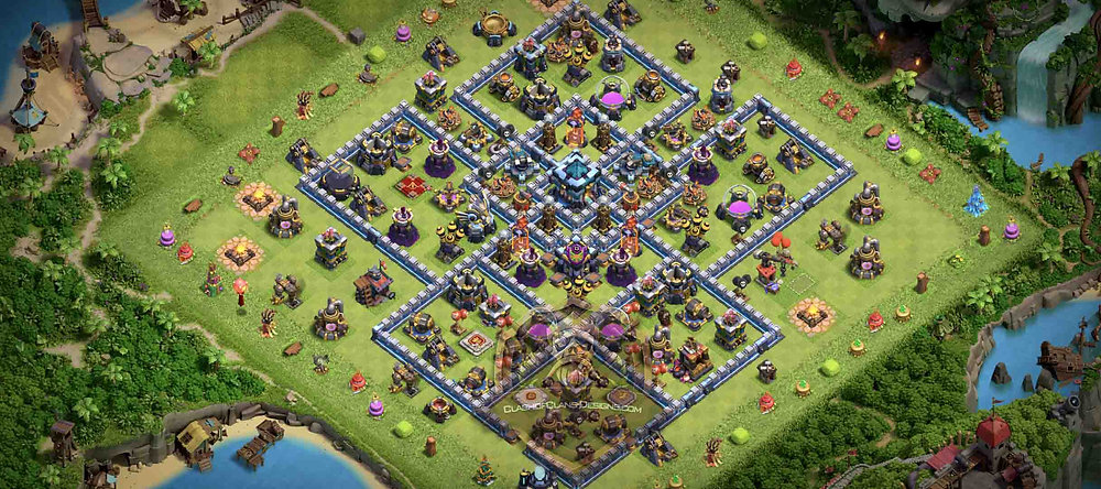 Expert TH13 War/Trophy Base Layout