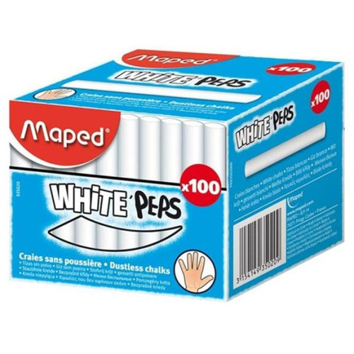 Maped - Chalksticks 100ct White Round | JohnDickinson