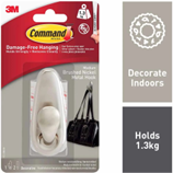 3M - Command Hook Brushed Nickel | JohnDickinson