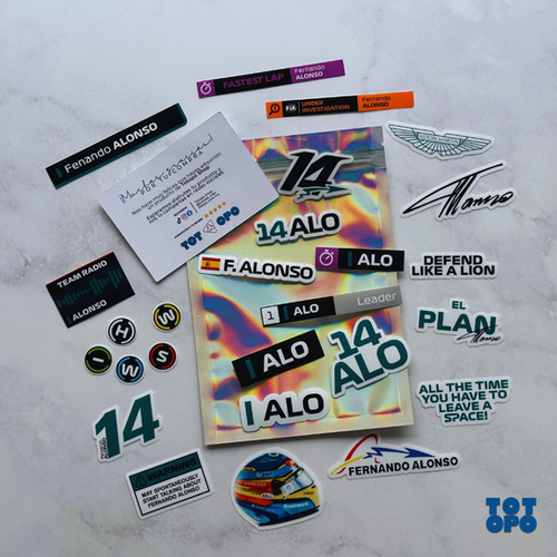 Fernando Alonso | 20 stickers | Aston Martin | TOTOPO