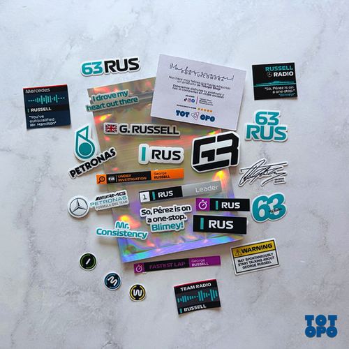 George Russell | 21 stickers | Mercedes | TOTOPO