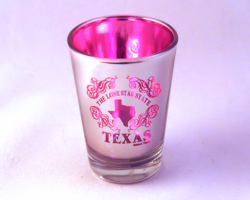 TX Electroplate Pink Shot Glass | southwest-souvenir