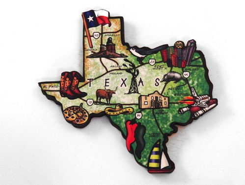 TX State Shape Wood Magnet | southwest-souvenir