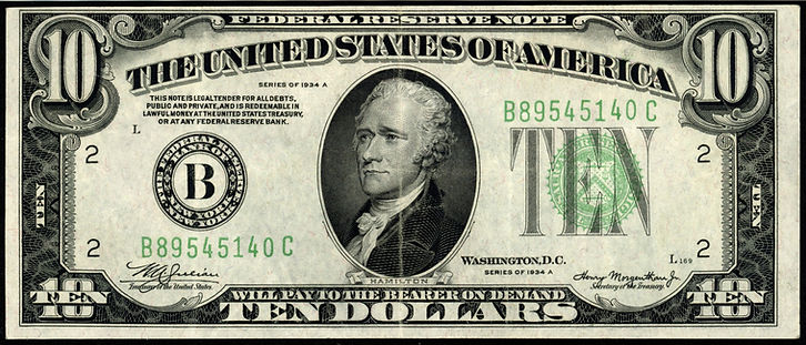 1934A $10 FRN LFP #169 | The Paper Money Project
