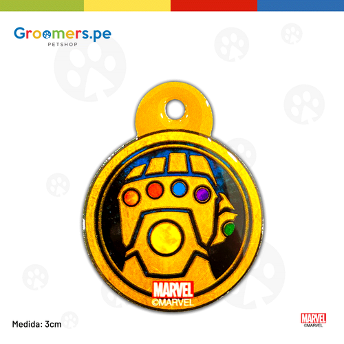 Placa de Identificación Tag MARVEL GUANTE DEL INFINITO THANOS #39 (3cm ...