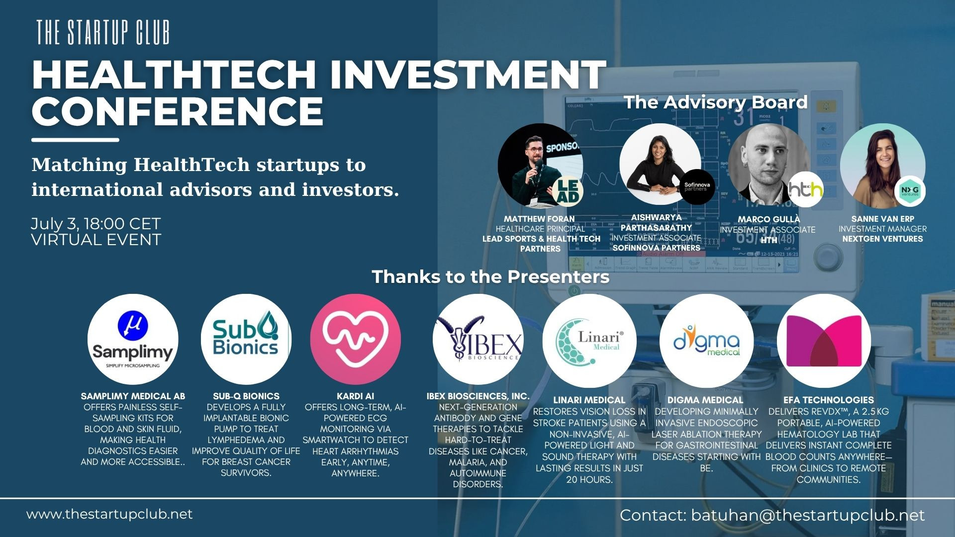 Health Tech Investment Conference | Startupclub