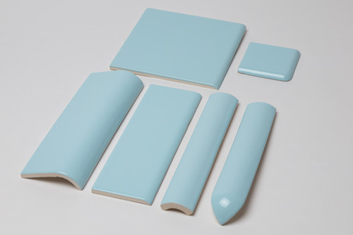 Ceramic Tile Trim Set- Sky Blue - Vintage | Licari Tile & Home