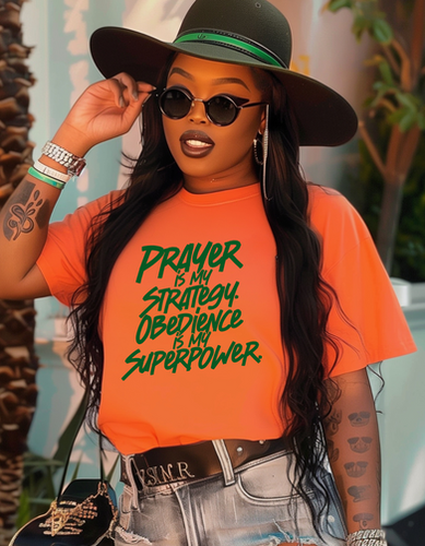Prayer Is My Strategy. Obedience Is My Superpower Tee | For Her By Her