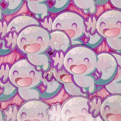Wooper Evolution Line Stickers Fanart (2-3/4 inch/70 mm) | Luminous Senecio