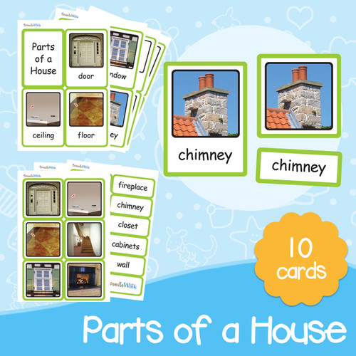 Parts of a House | Printable Montessori Flashcards | 10 Cards | Right ...