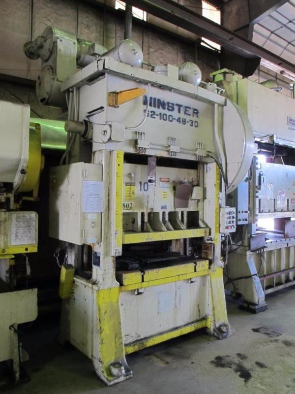 100 Ton Minster Press For Sale | Diamond Press Solutions | 48x30 bed