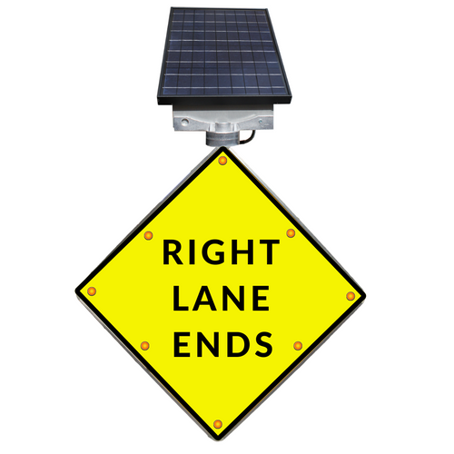 W9-1 Right Lane Ends Sign | Stop Lite