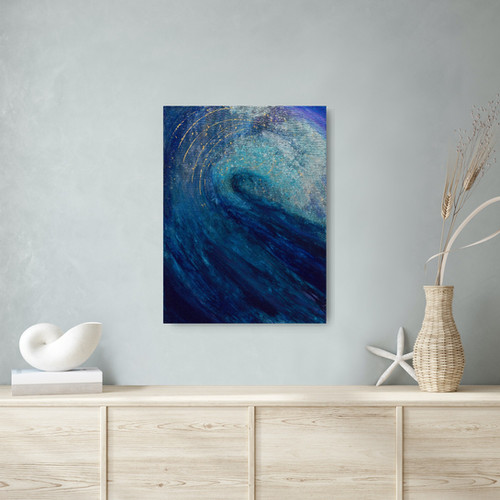 MOONLIT SEA OCEAN WAVE - ORIGINAL | Janelle Daigle Art
