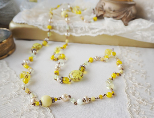 BRIGHT YELLOW LONG CHAIN NECKLACE | mdmbutiik
