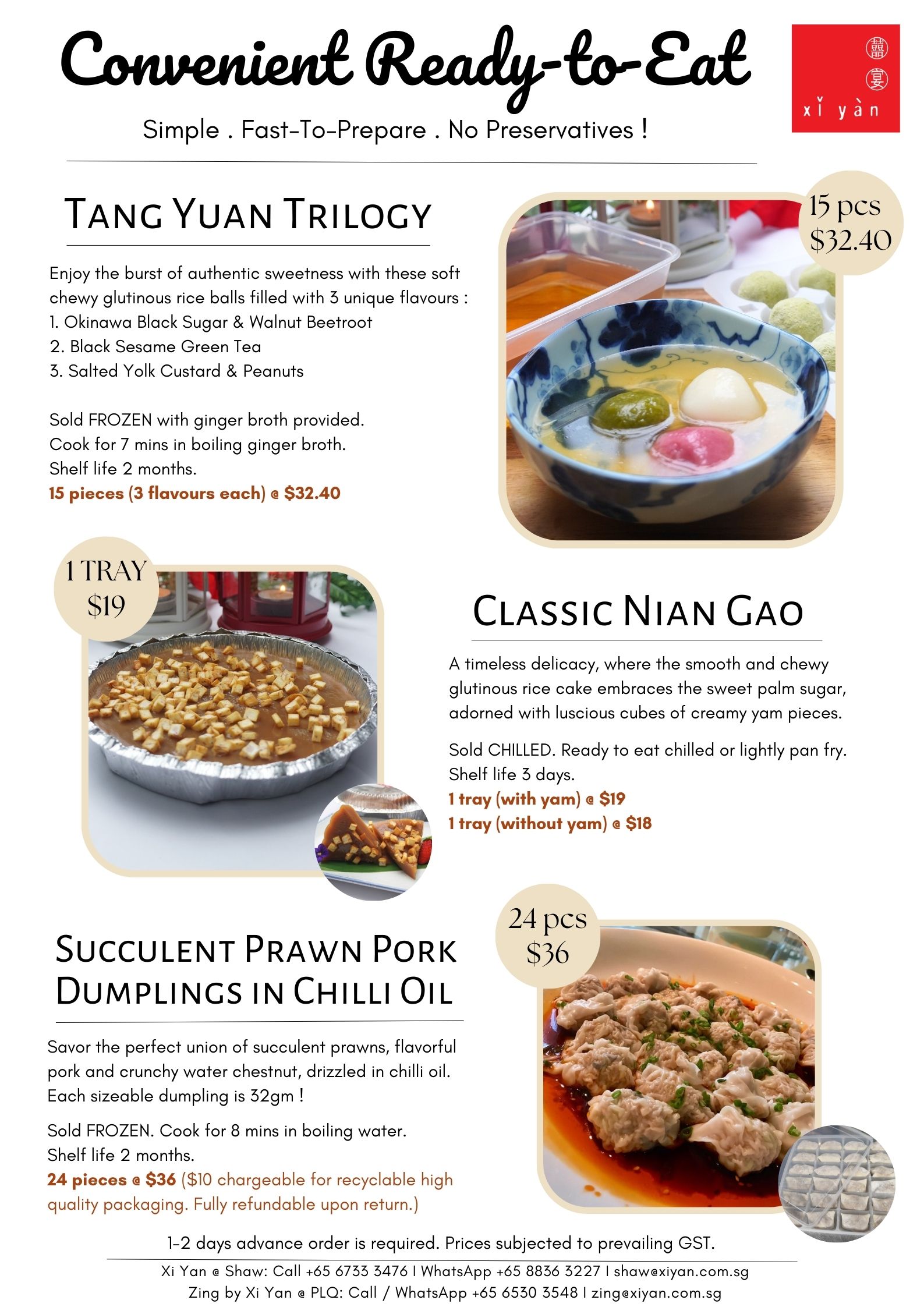 Xi Yan | Contemporary Menu | Casual Dining