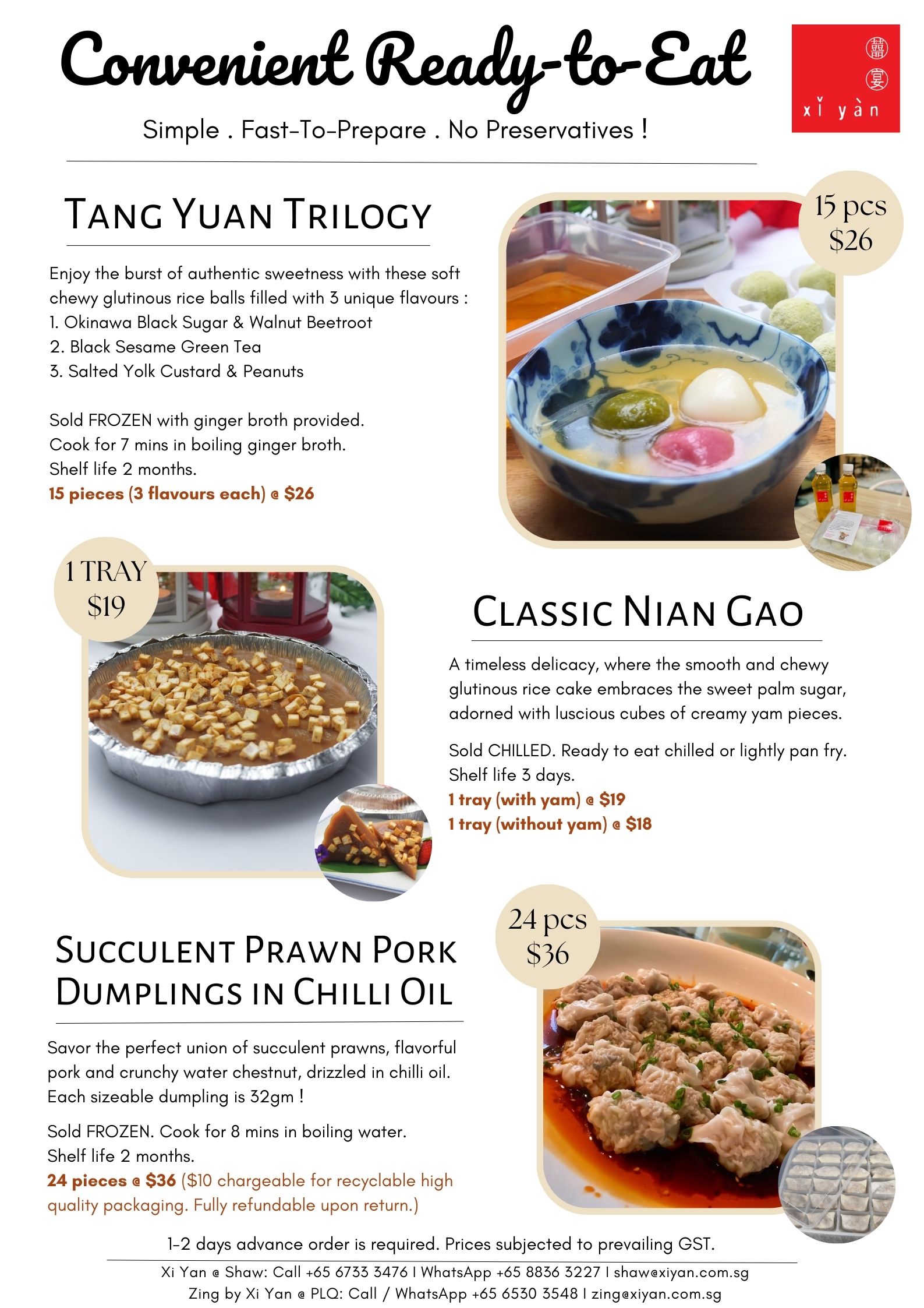 Xi Yan | Contemporary Menu | Casual Dining