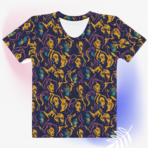 Empower HER Seamless Goddess Pattern Women's T-shirt | Vibrann