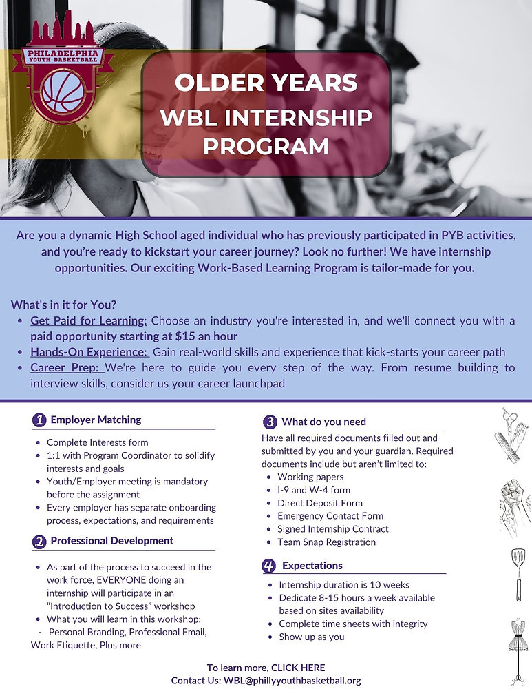 Internship: Apply NOW for PYB Work-Based Learning Program