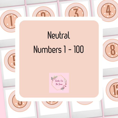 Neutral, spotty numbers 1 - 100 | Teacher On The Green