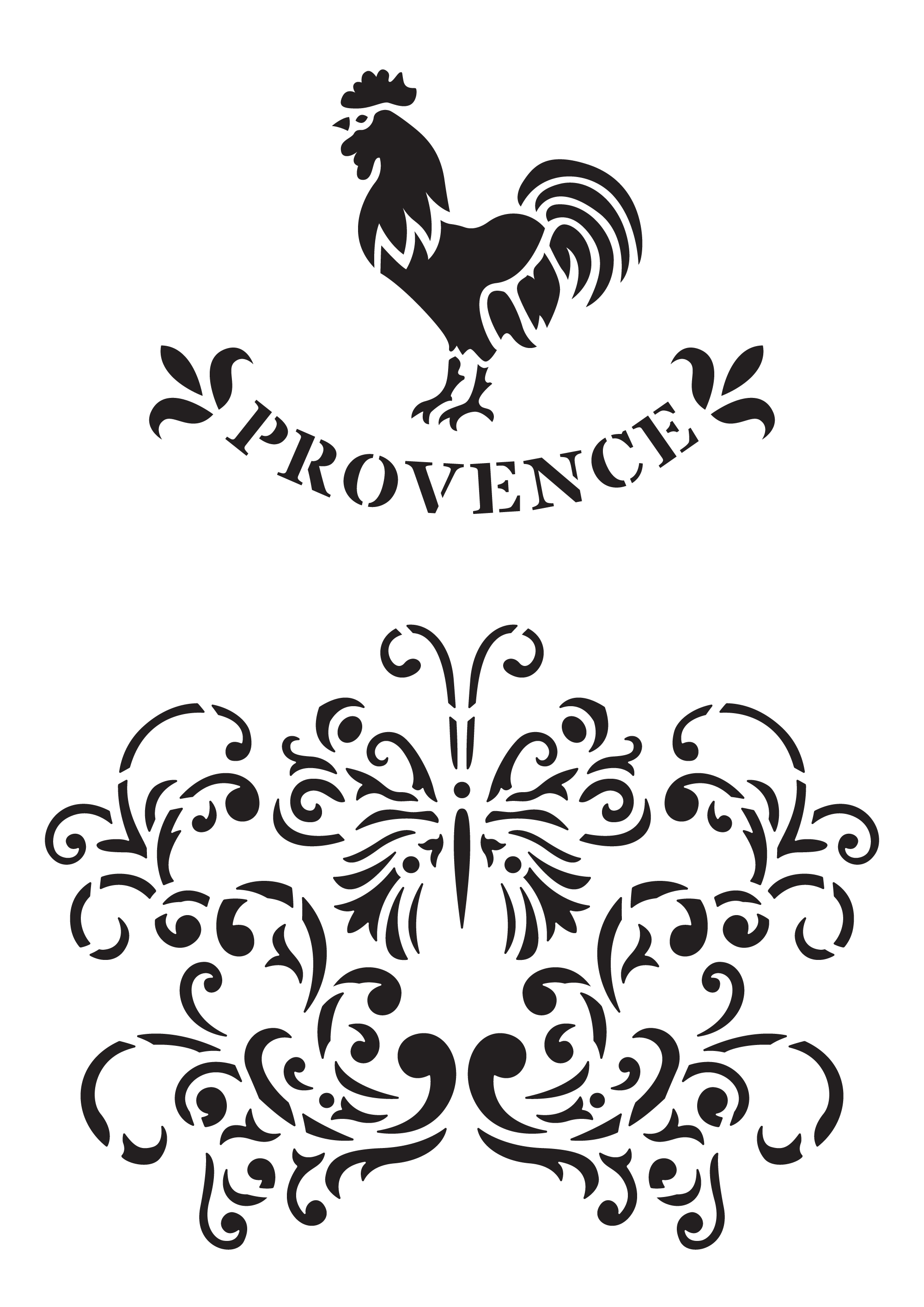 Provence Cockerel - Reusable Stencil - Non-Adhesive or Self-Adhesive ...