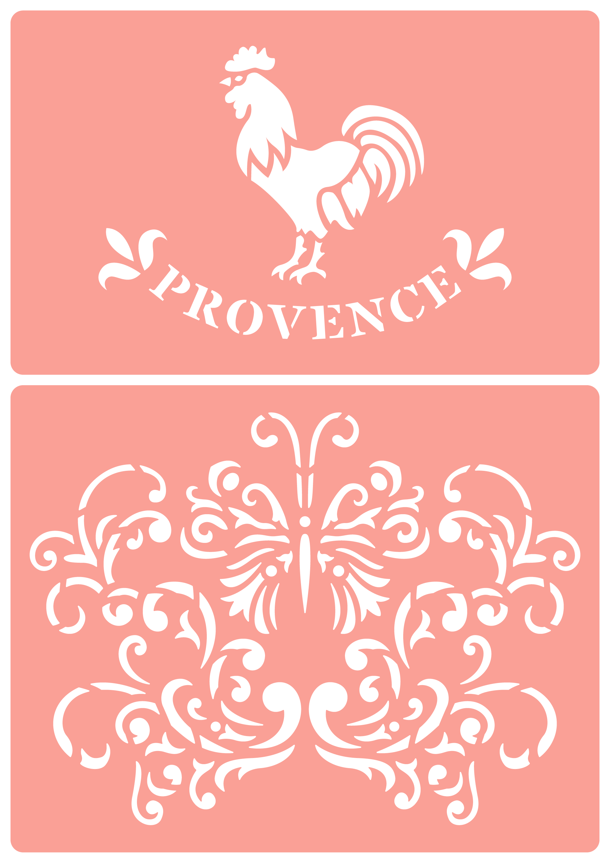 Provence Cockerel - Reusable Stencil - Non-Adhesive or Self-Adhesive ...
