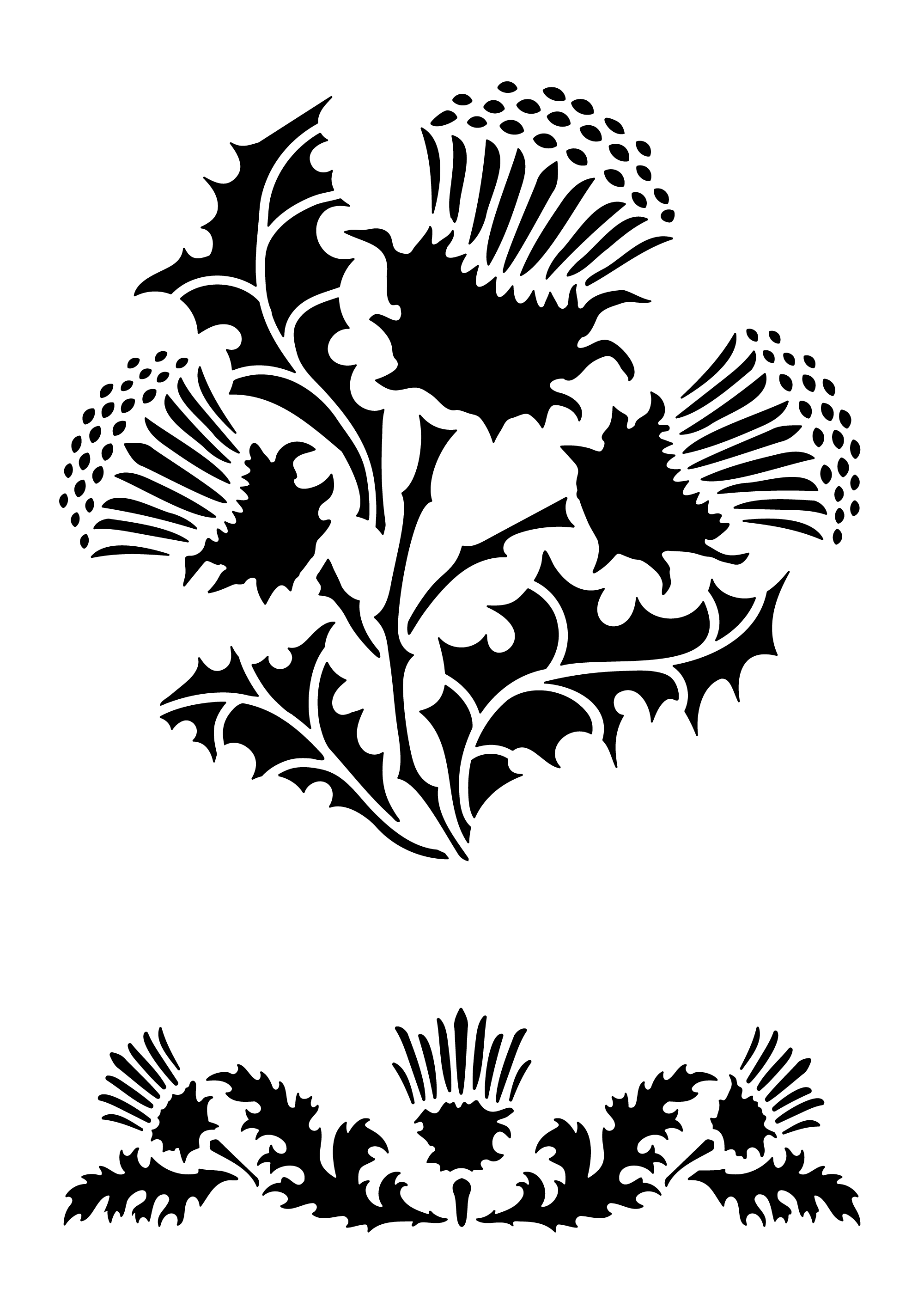 Thistle Motifs - Reusable Stencil - Non-Adhesive or Self-Adhesive ...
