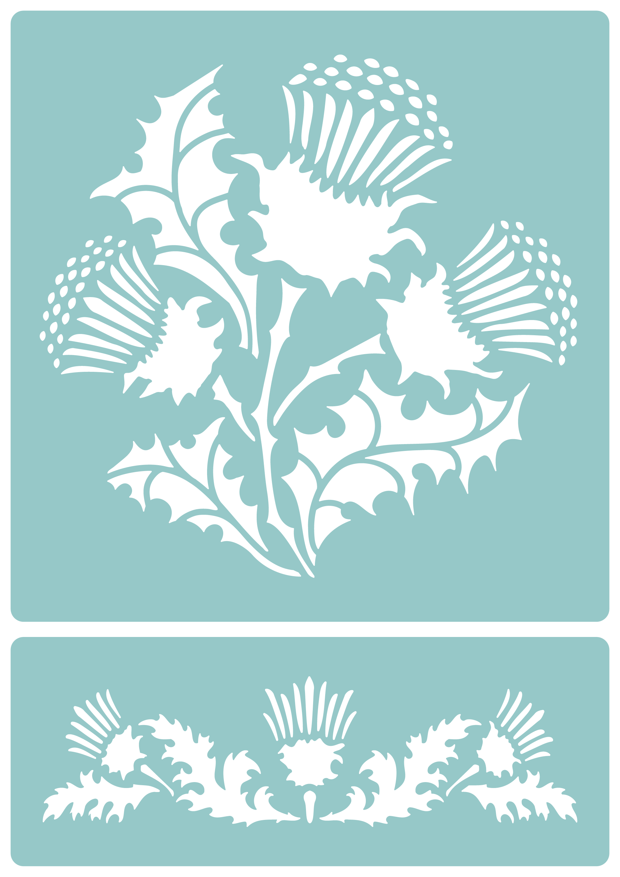 Thistle Motifs - Reusable Stencil - Non-Adhesive or Self-Adhesive ...