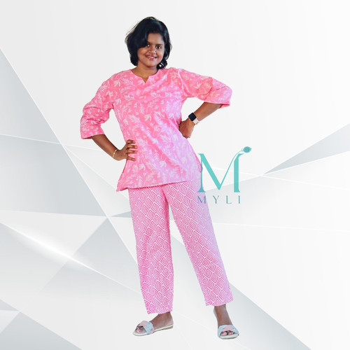 Pink Printed Comfort suits | Mayili: Home