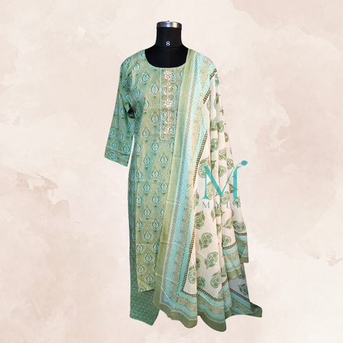 M3ps08-Pista Green Kurta set | Mayili: Home