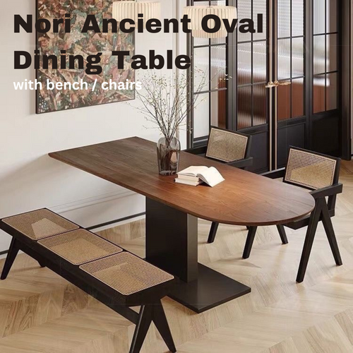 Nori Ancient Oval Dining Table | Ukiyo Home Decor