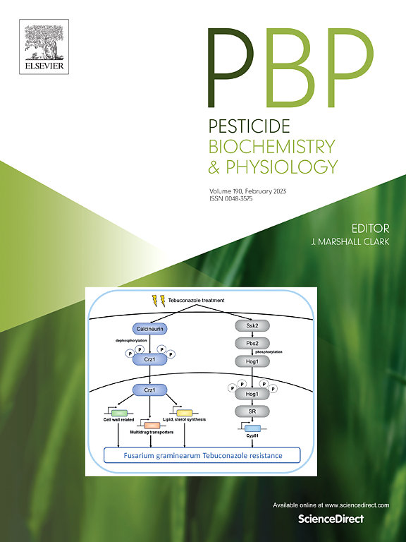 New paper published in the Journal of pesticide biochemistry and physiology