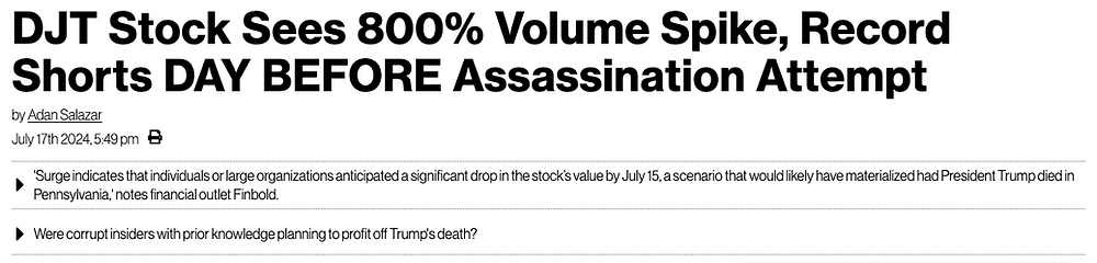 DJT Stock Sees 800% Volume Spike, Record Shorts DAY BEFORE ...
