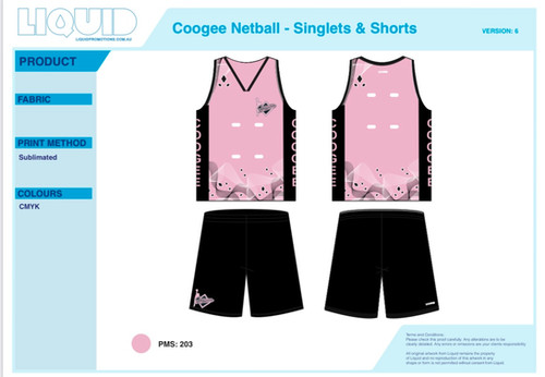 Two piece uniform - singlet & basketball shorts | Coogee Netball V2