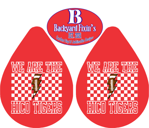 We Are The Hico Tigers Football Bolt Teardrop Earrings | Backyard Fixin's
