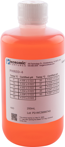 pH 4 Calibration Standard, Red, pH Buffer Solution | Labware E-shop