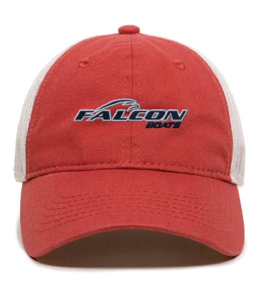 Falcon Boats Logo Mesh Back Hat - Red | FALCON BOATS