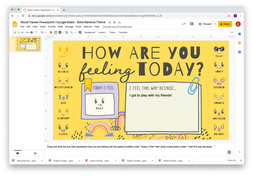 Mood Tracker Powerpoint / Google Slides - Boho Rainbow Theme | Of Grace ...