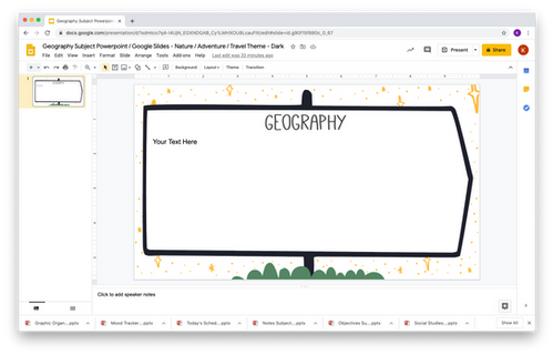Geography Subject Slide Powerpoint / Google Slides - Nature/Adventure ...